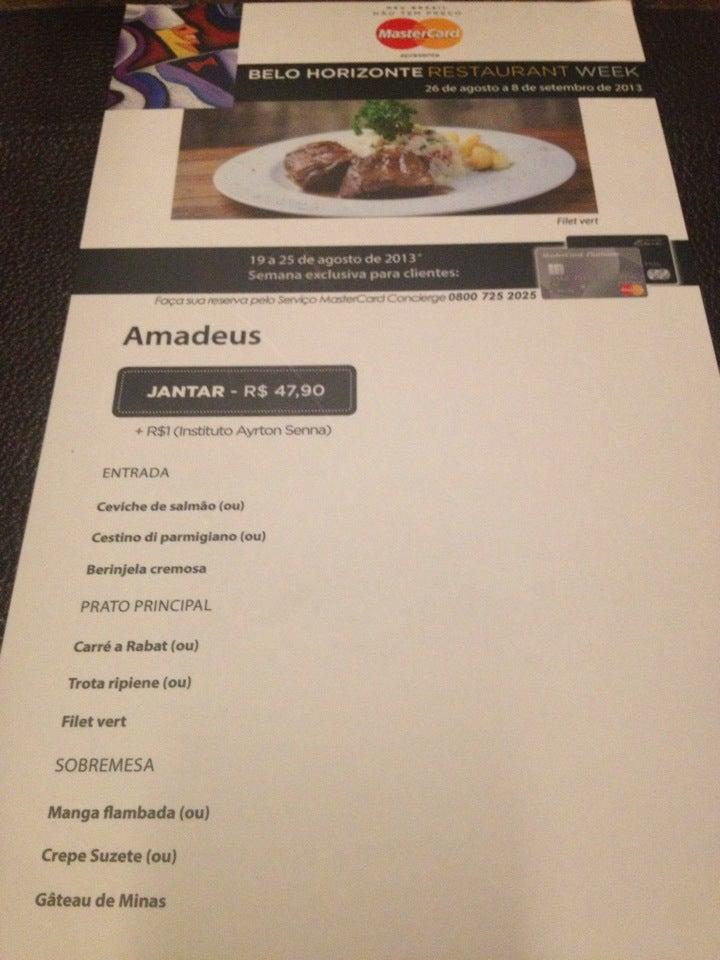 Menu em Amadeus - Bar e Restaurante, Belo Horizonte