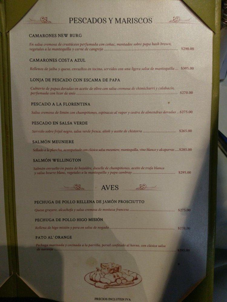 Menu at Caesar's pub & bar, Tijuana, Av. Revolución 8190