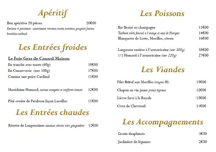 Menu au Le Restaurant Du Château, Saint-Sernin-du-Bois, Rte de Saint-Sernin