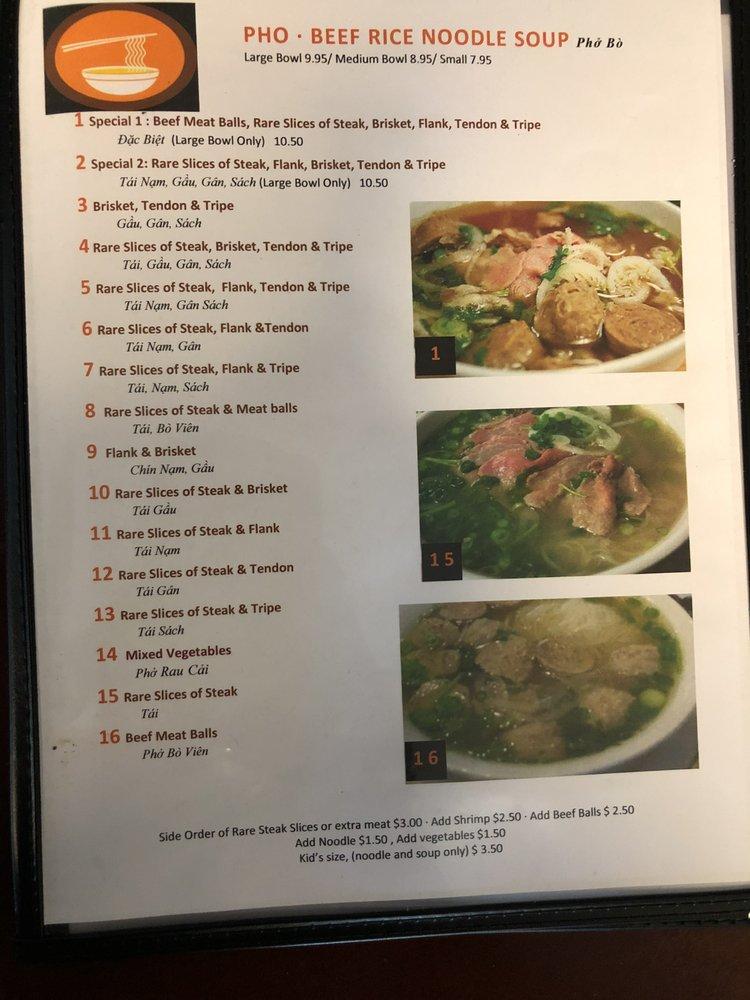 Menu at Pho ASIAN CUISINE restaurant, Manteca