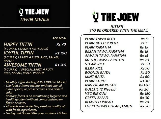 Menu at The Joew, Delhi, Rohini