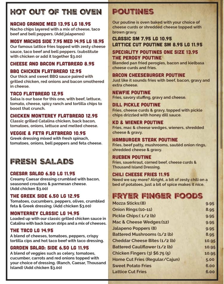 Menu at Baacos Bar & Grill, Thompson