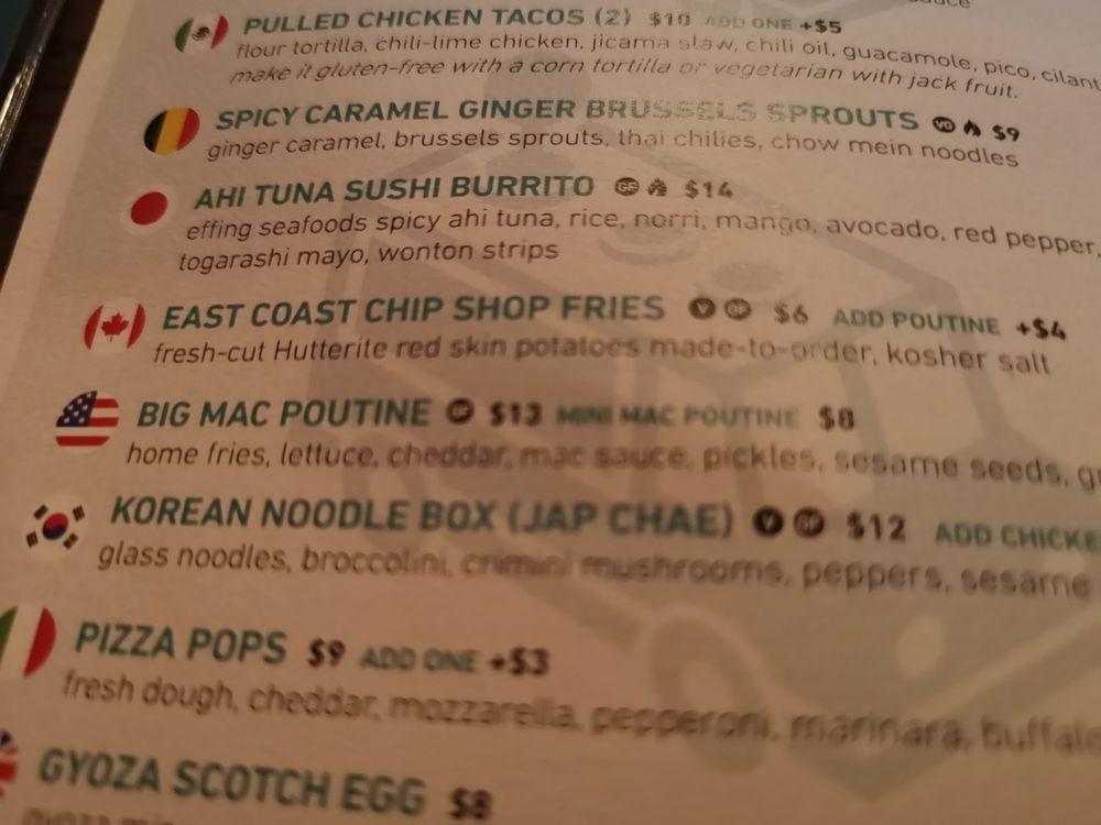 Menu at Greta pub & bar, Edmonton