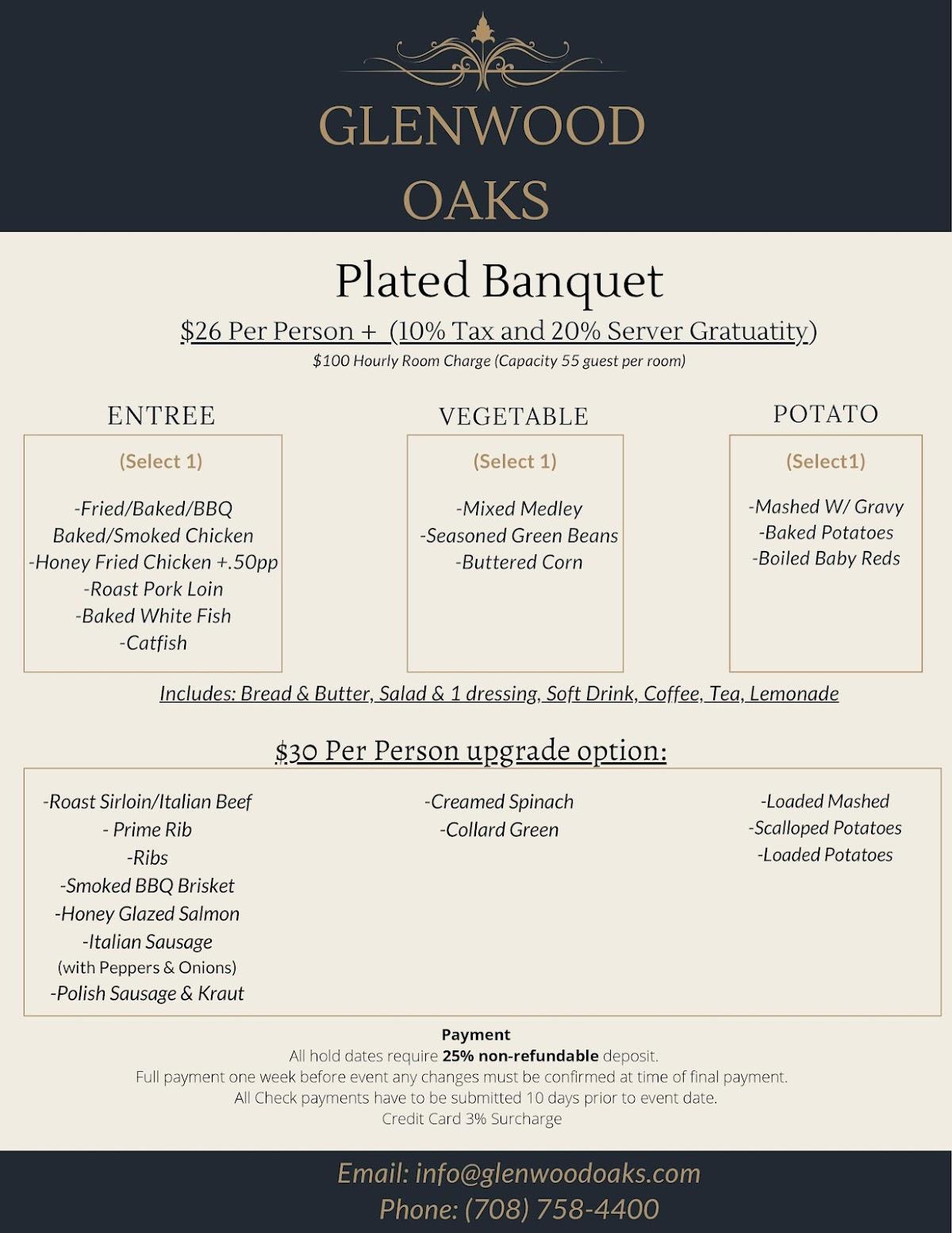 Menu at Glenwood Oaks & Dos Caminos Seafood Restaurant, Banquets ...