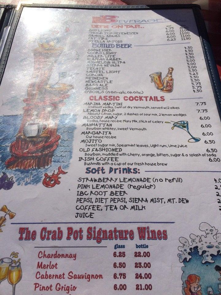 Menu at The Crab Pot Restaurant & Bar, Long Beach