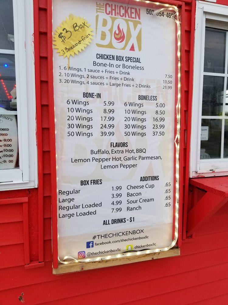 Menu at The Chicken Box lounge & bar, Louisville