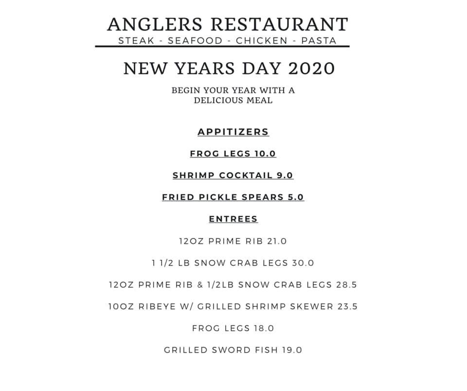 Menu at Anglers Restaurant & Proper Pour, Monticello