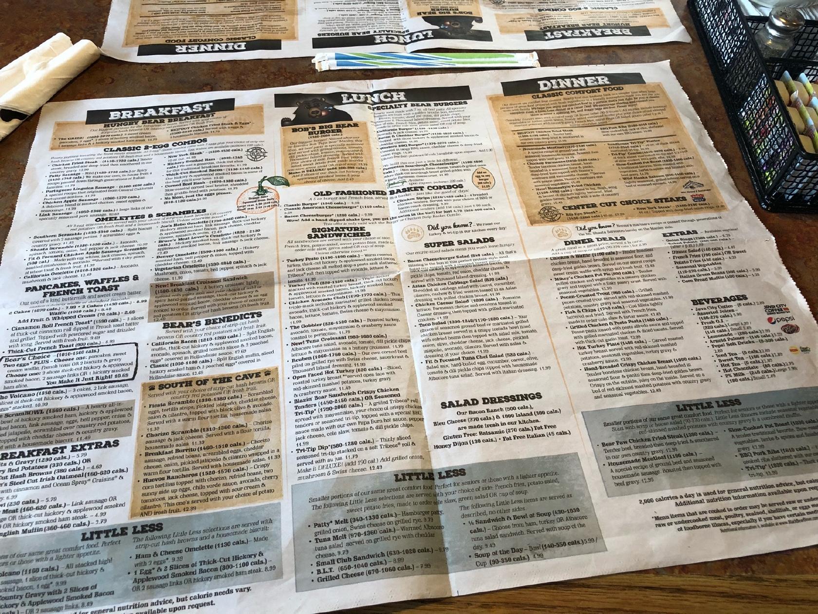 Menu at Black Bear Diner Federal Way restaurant, Federal Way