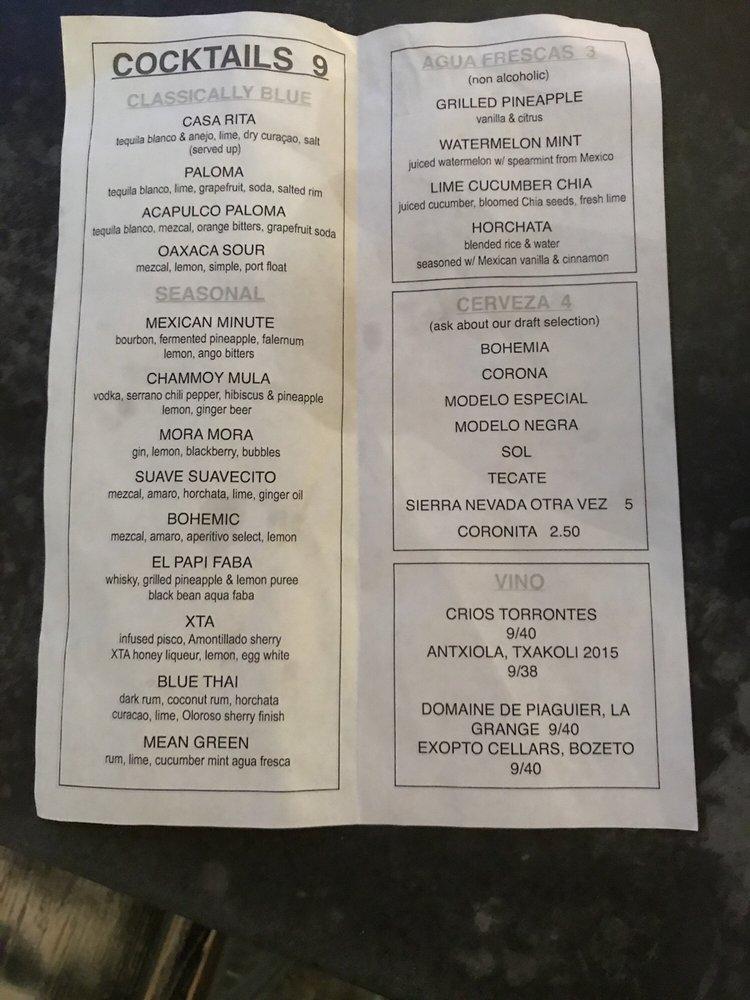 Menu at Casa Azul restaurant, Buffalo, 191 Allen St
