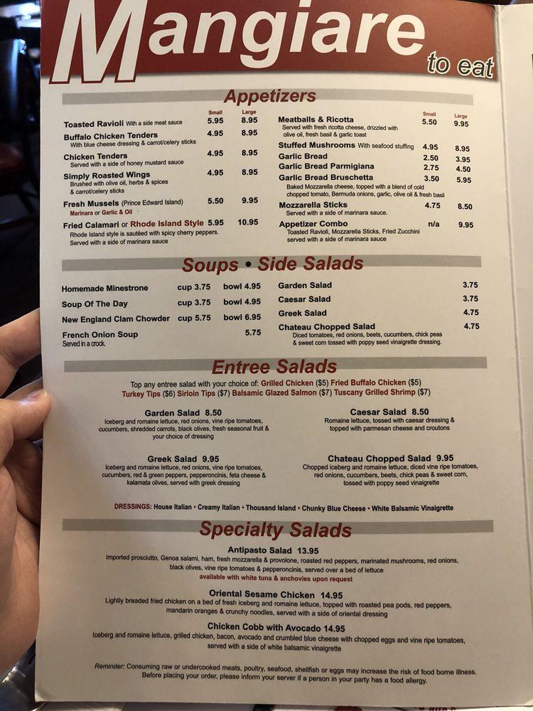 Menu at The Chateau Restaurant Braintree, Braintree