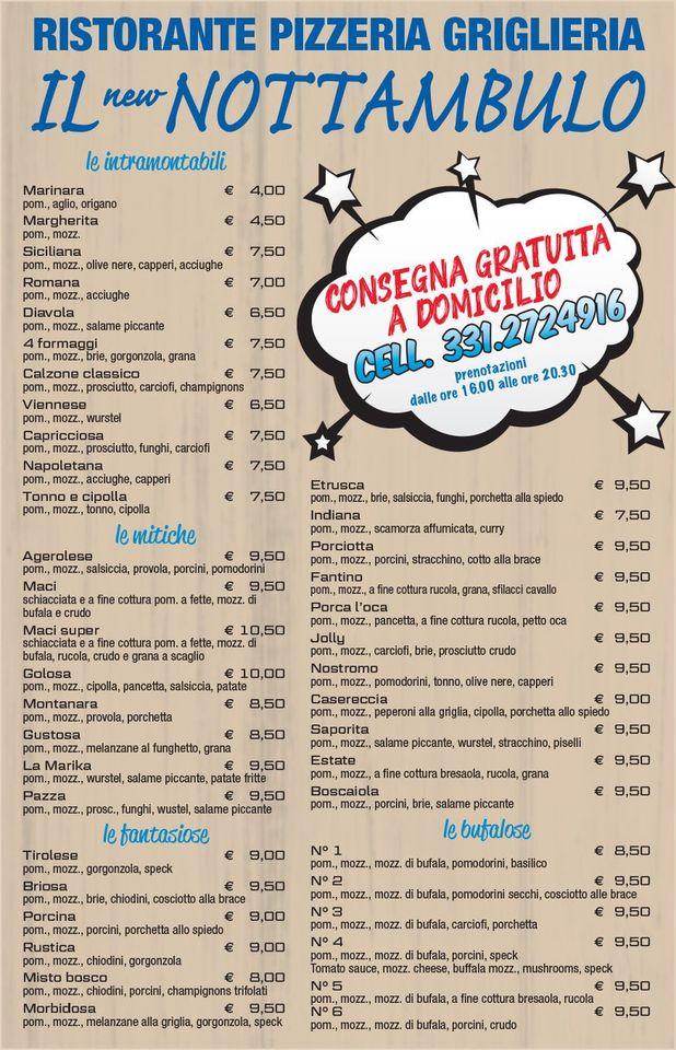 Menu at Pizzeria Al Taglio Sant'Agostino, Treviso