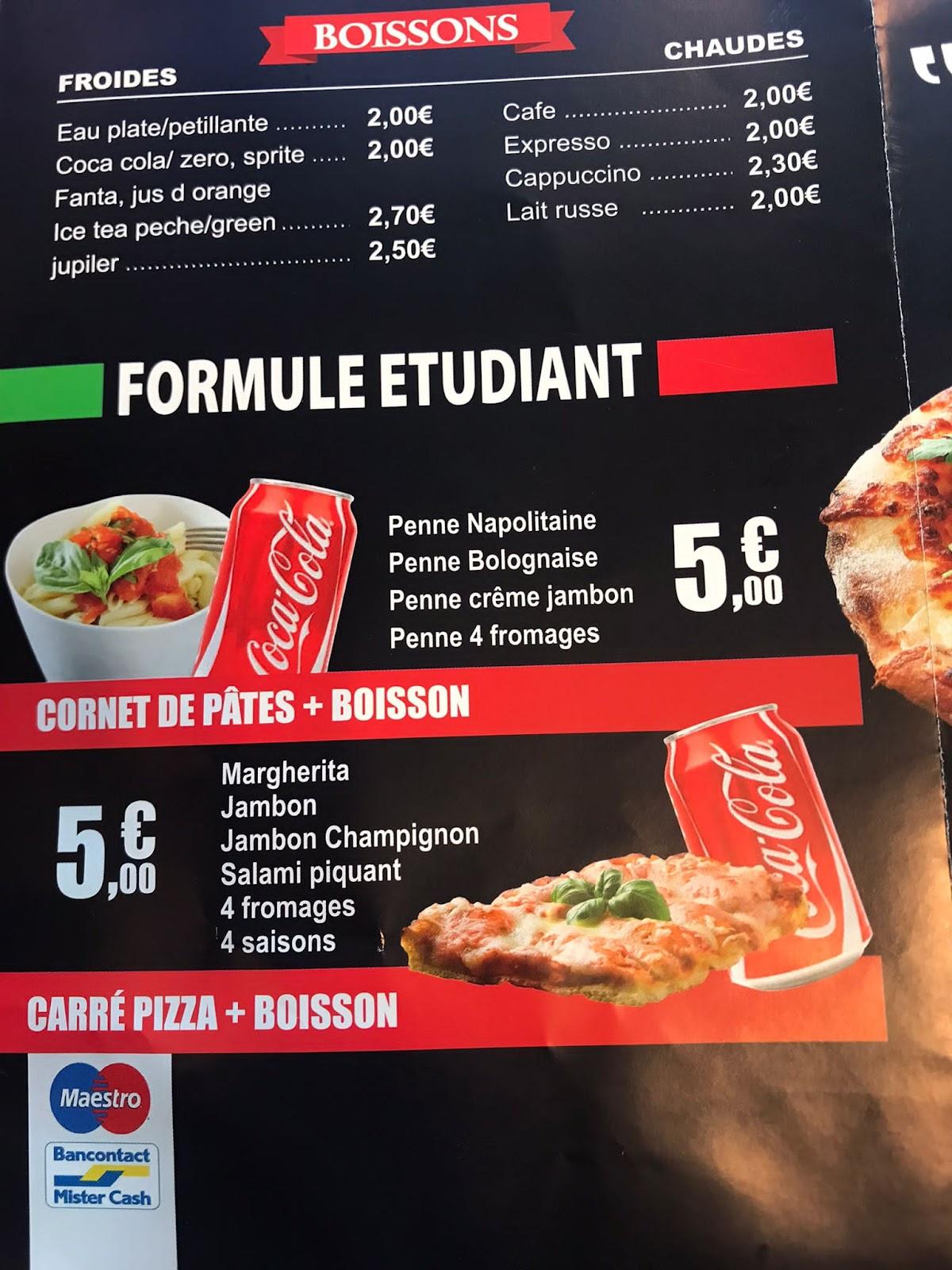 Menu au Pizzeria Fratelli, Aywaille