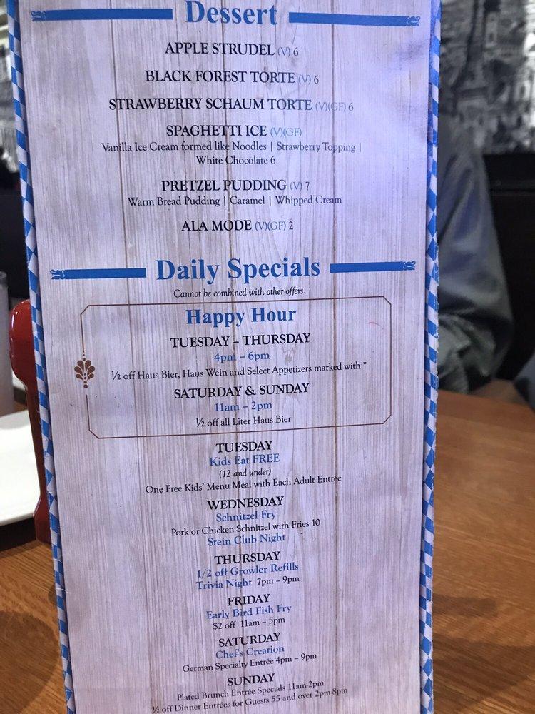 Menu at The Bavarian Bierhaus pub & bar, Glendale, 700 W Lexington Blvd
