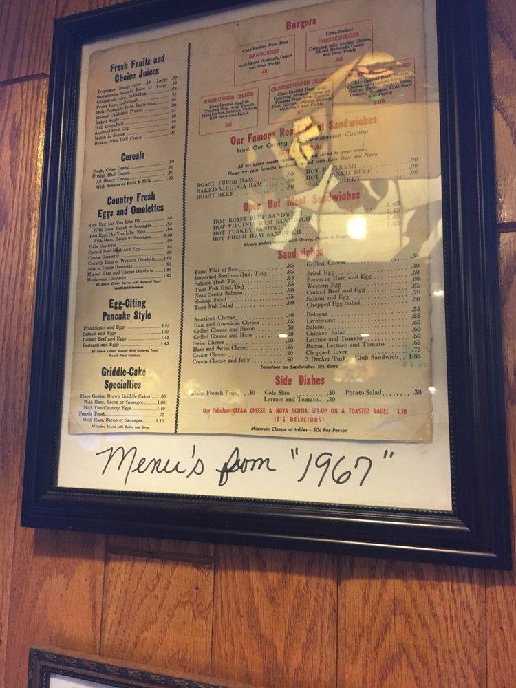 Menu at Western Diner restaurant, Albany