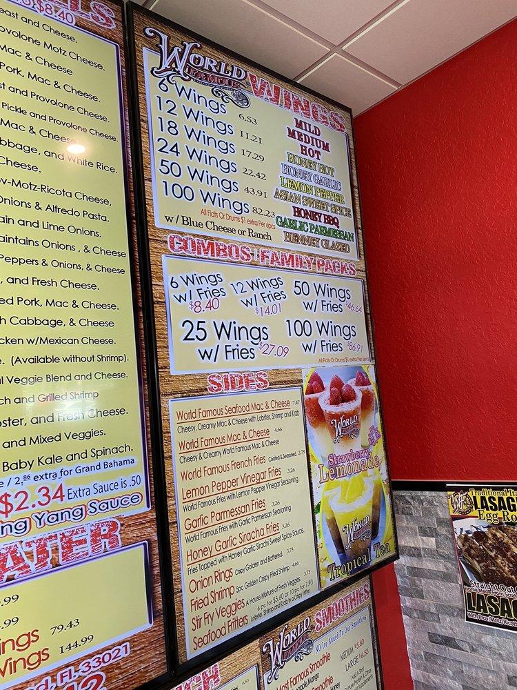 Menu at World Famous restaurant, Hollywood