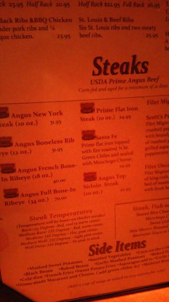 Menu at Maderas Steak & Ribs pub & bar, Los Alamitos