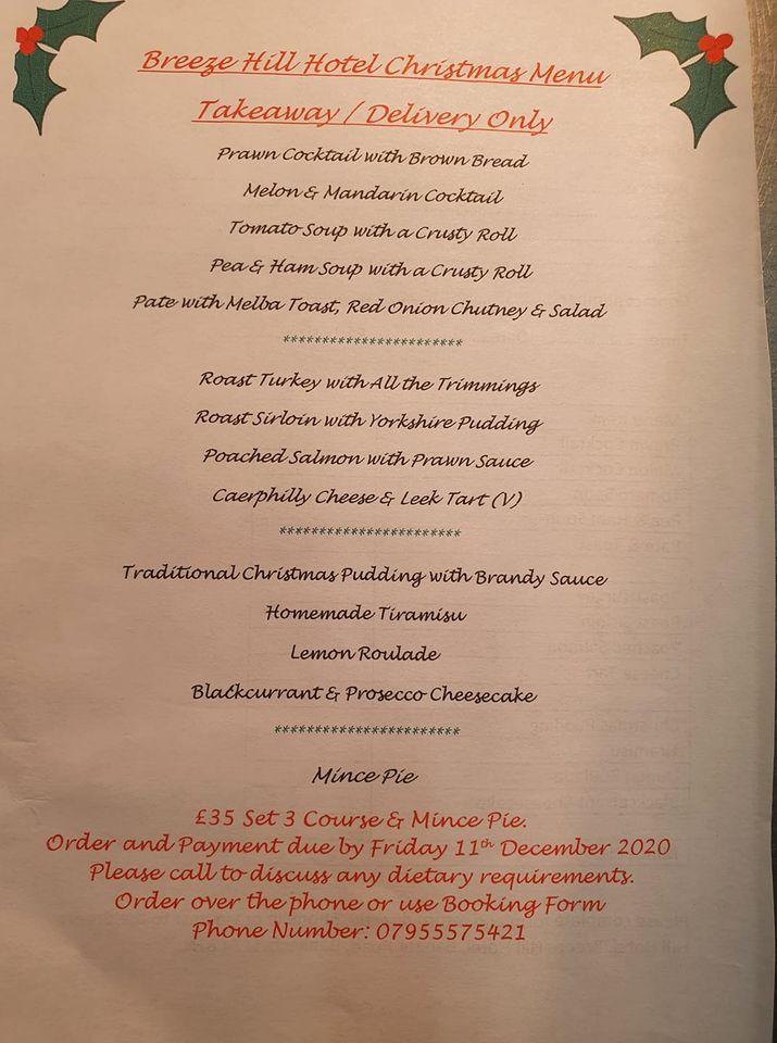 Menu at The Breeze Hill pub & bar, Benllech