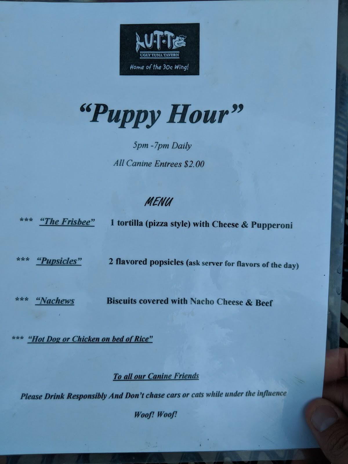 Menu at Ugly Tuna Tavern pub & bar, Erie
