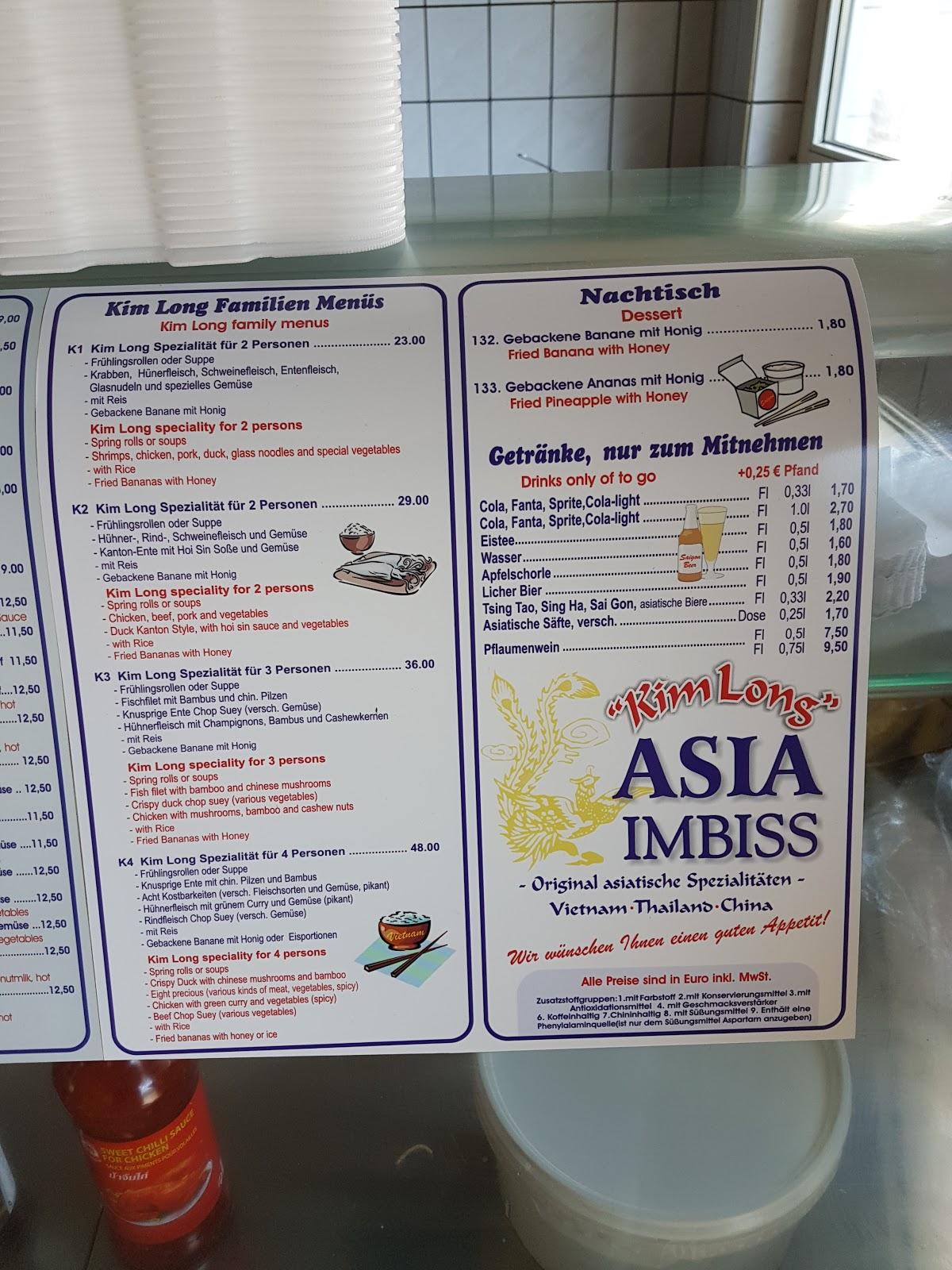 Speisekarte von Asia Imbiß Kim Long restaurant, Grünberg