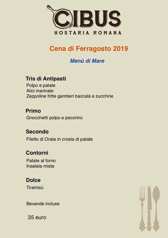 Menu da Cibus - Hostaria Romana ristorante, Civitavecchia