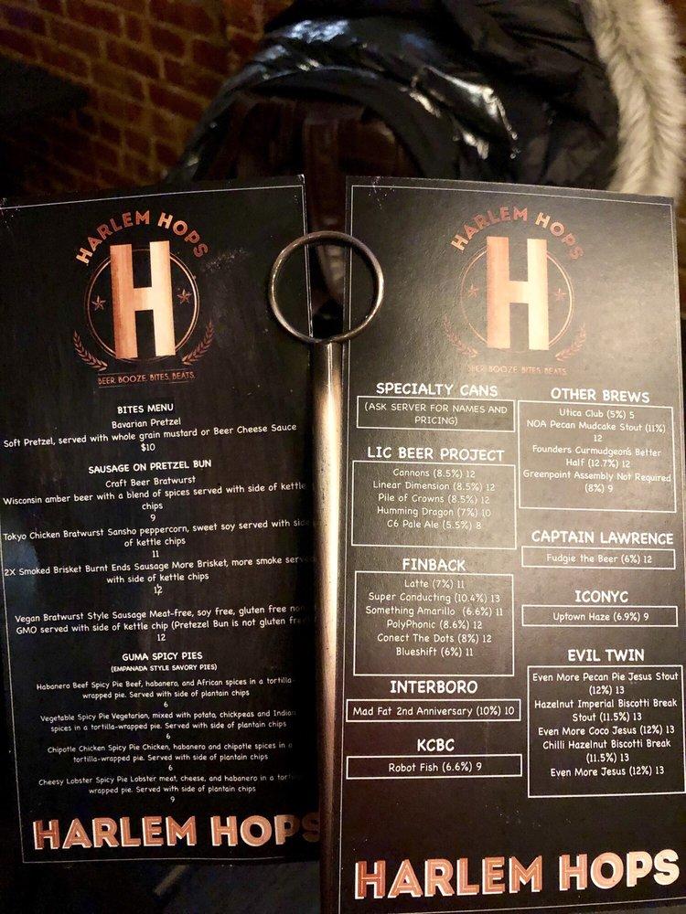 Menu at Harlem Hops pub & bar, New York City