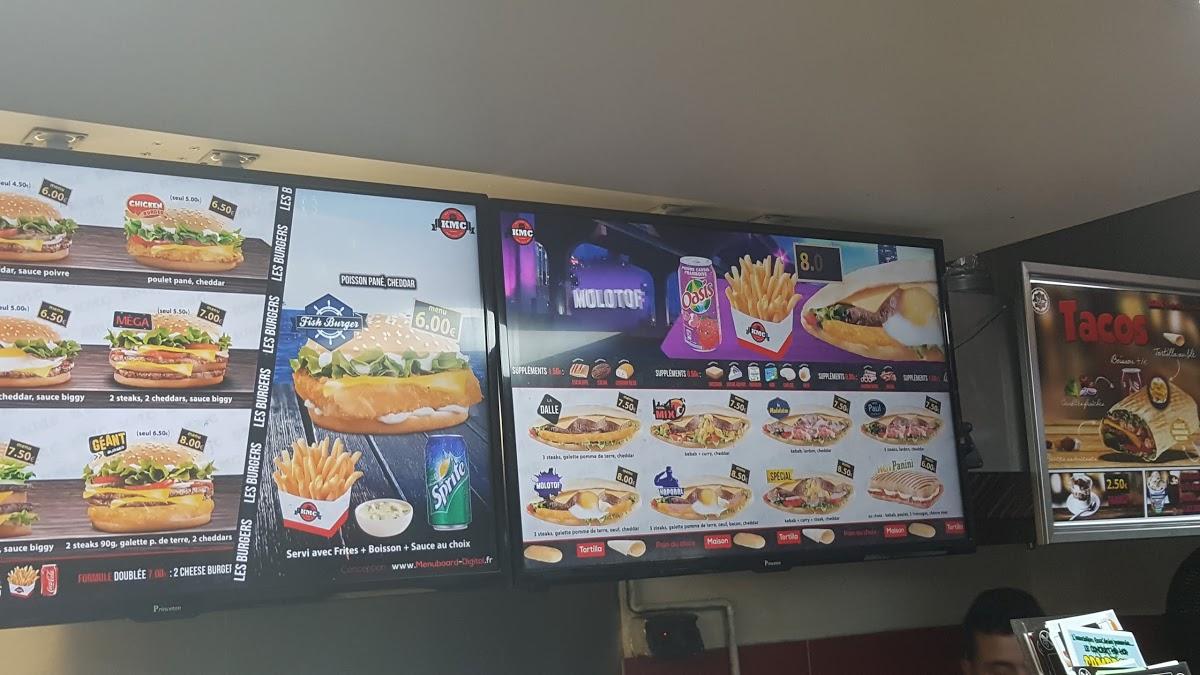 Menu at KMC restaurant, Auterive