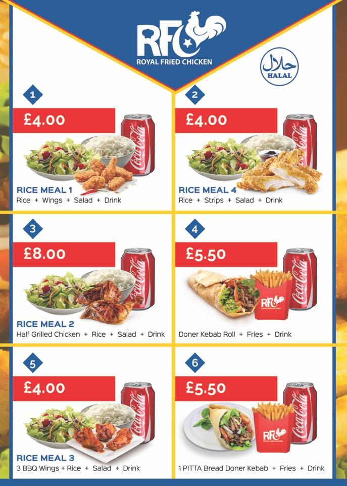 Menu at R F C Express restaurant, London, 33 Station Rd