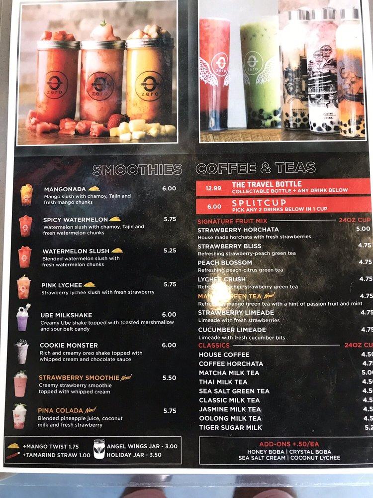 Menu at Zero Degrees restaurant, Orlando, W Sand Lake Rd Suite D123B
