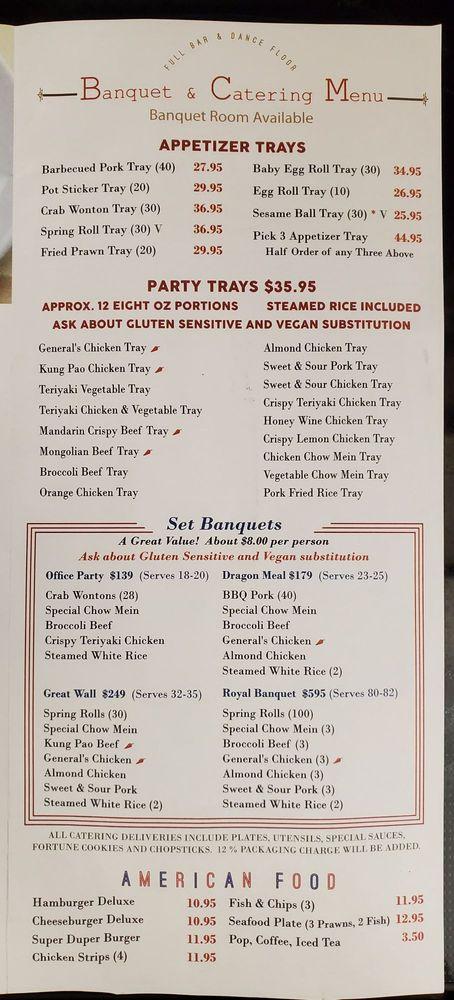 Menu at Red Dragon Northside restaurant, Spokane, E Diamond Ave