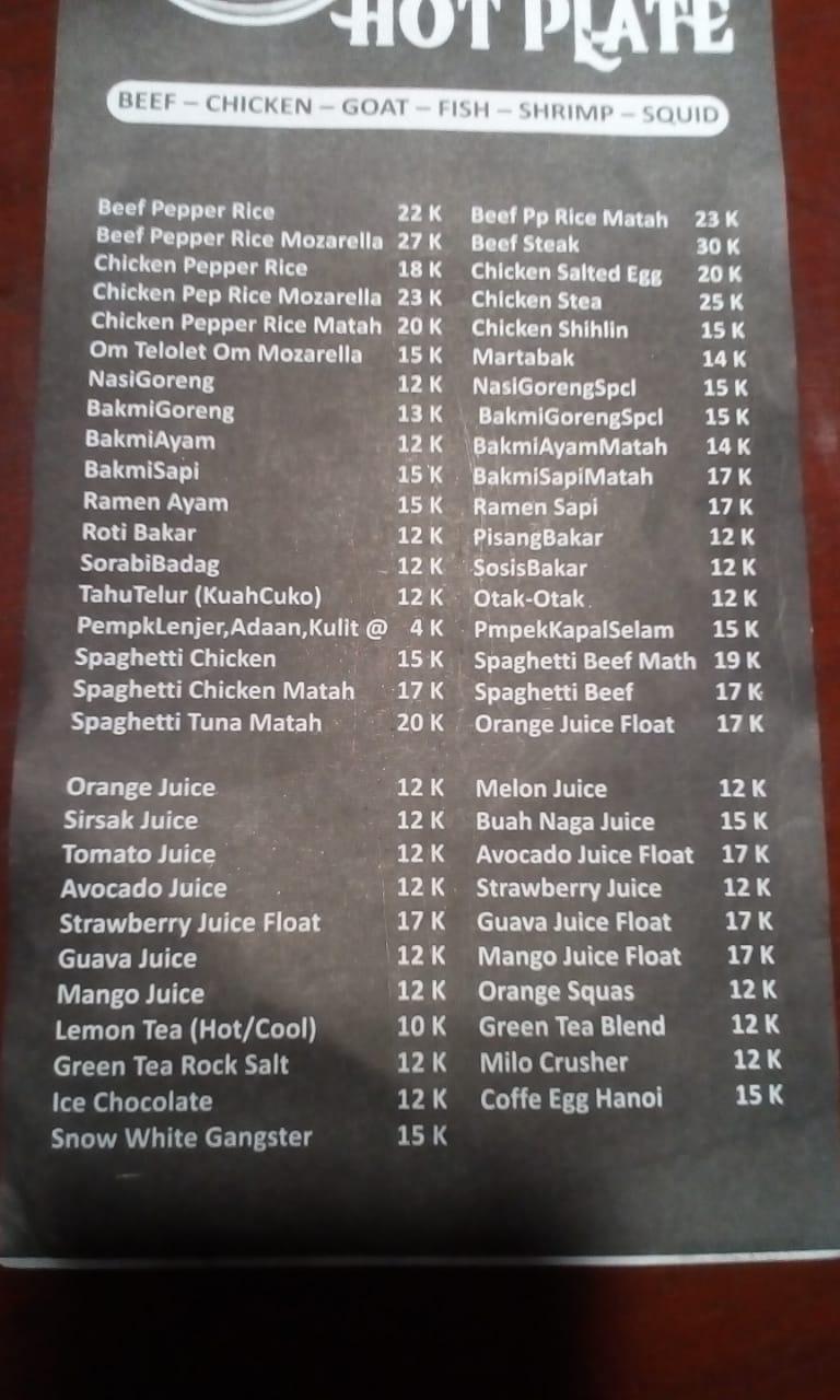 Menu at Doors Cafe, Kuningan