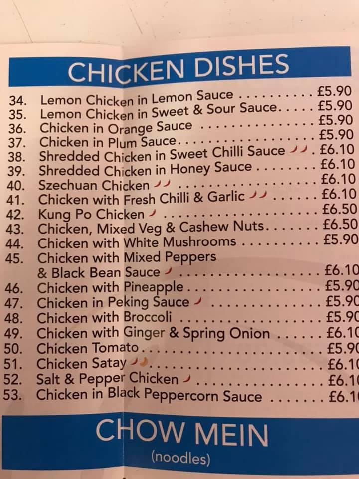 Menu at The Happy Days fast food, Innerleithen