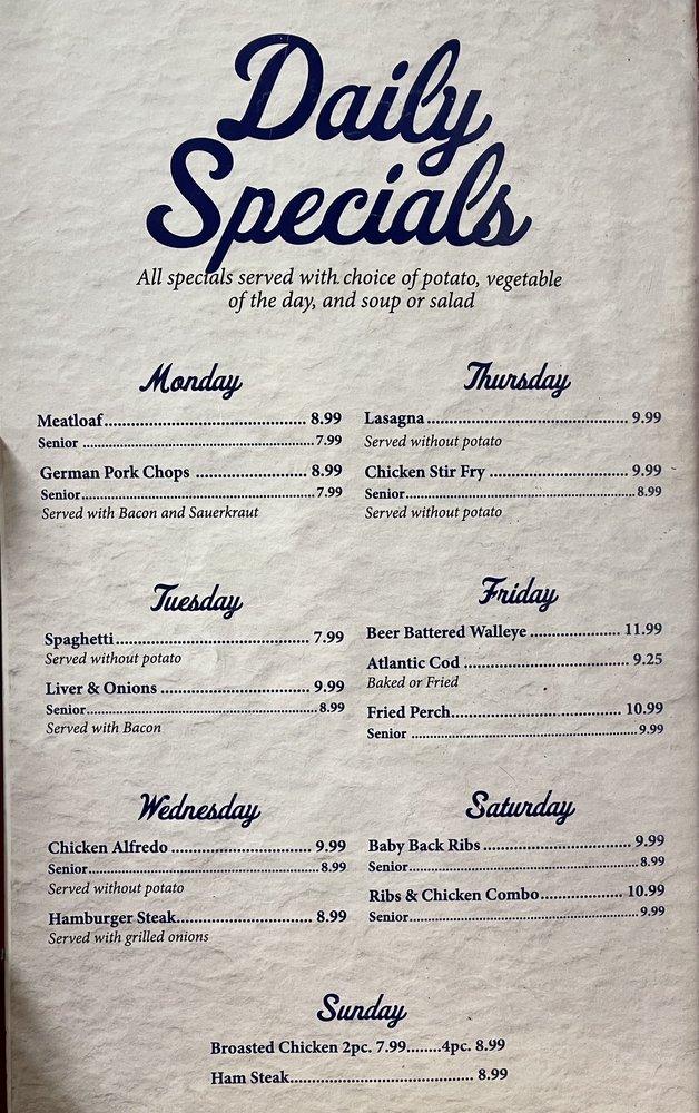 Menu at Two Rivers Family Restaurant, Two Rivers