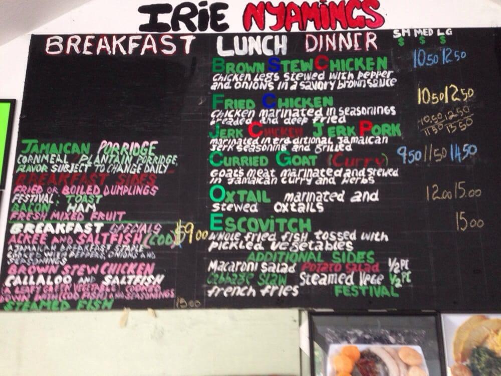 Carta del restaurante Irie Eats, Provincetown