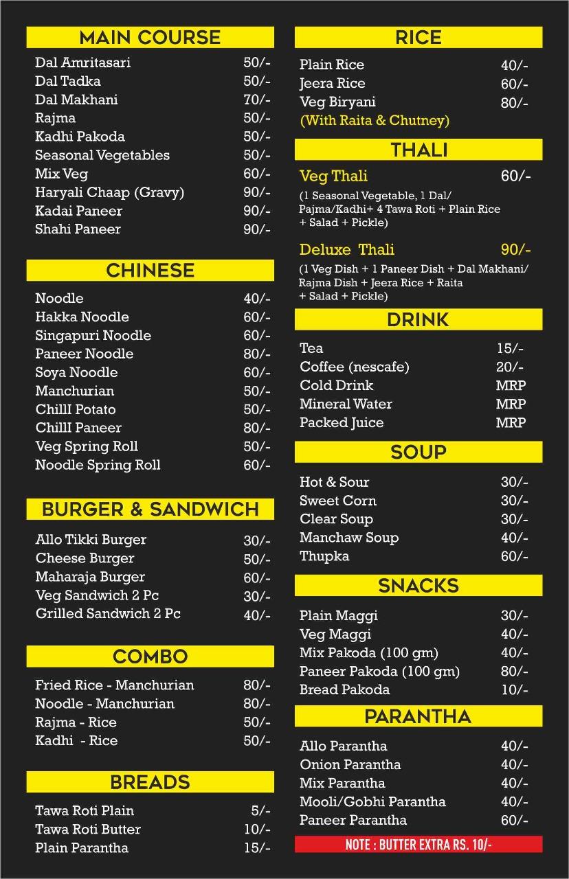 Menu at Miller's Cafe, Gurugram
