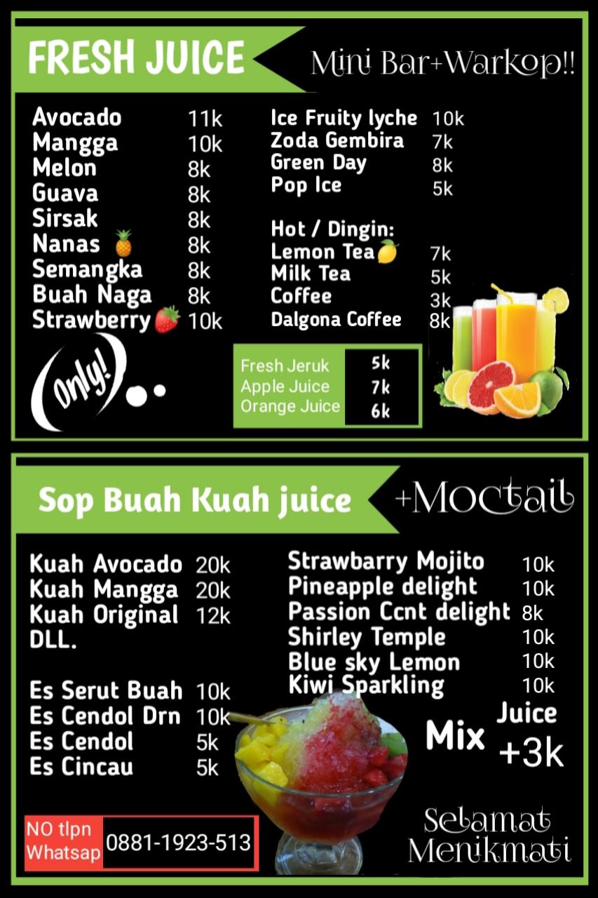 Menu at Mini Bar & Warkop, Depok