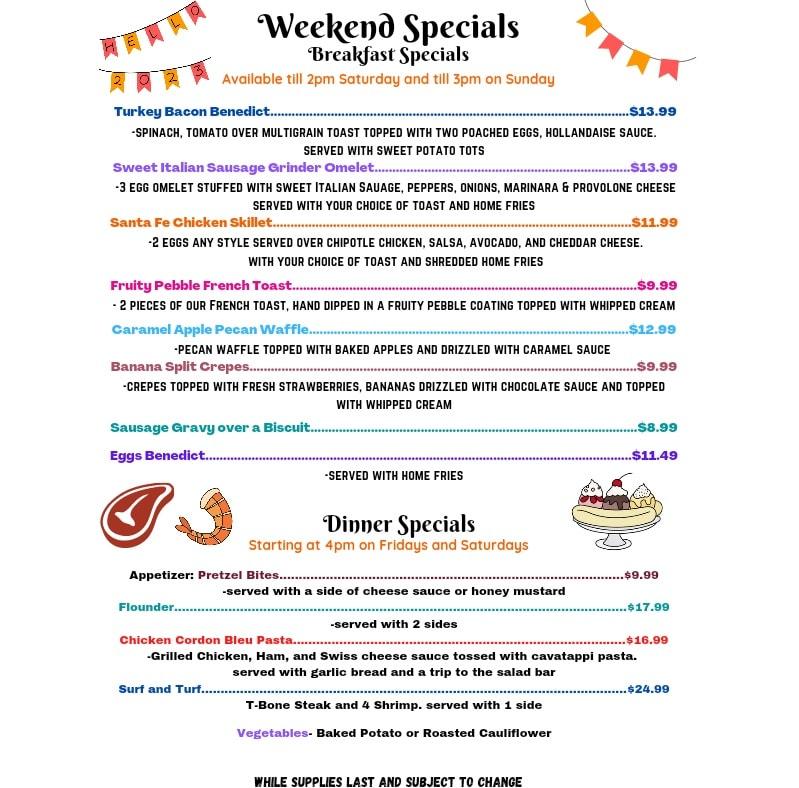 Menu at Energy Station restaurant, Harleysville
