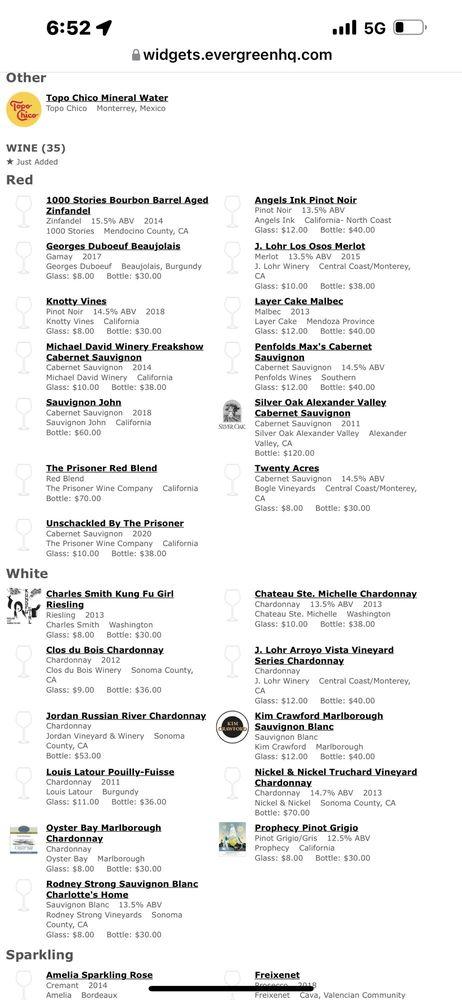 Menu at Kirby Ice House pub & bar, Houston, Gessner Rd