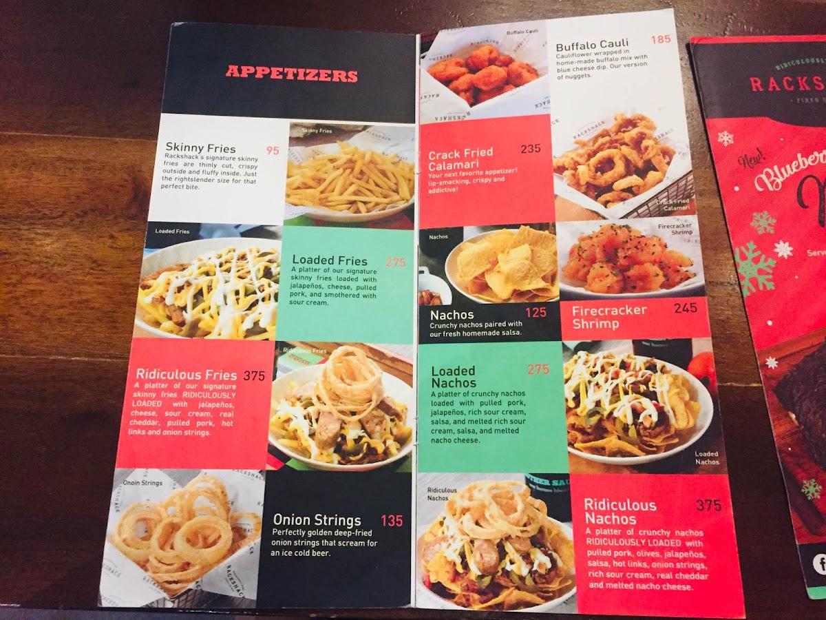 Menu at Rackshack (SM Aura, BGC Taguig) restaurant, Taguig, McKinley ...