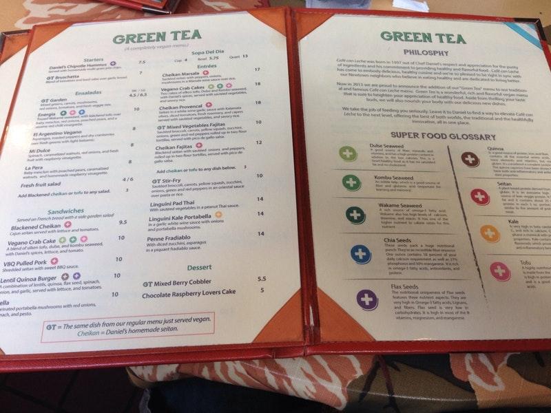 Menu at Cafe Con Leche, Newtown