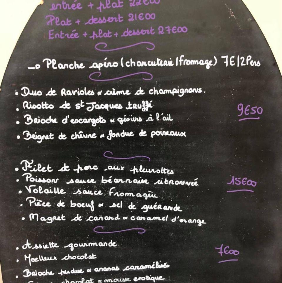 Menu at La Terrasse restaurant, Estaires