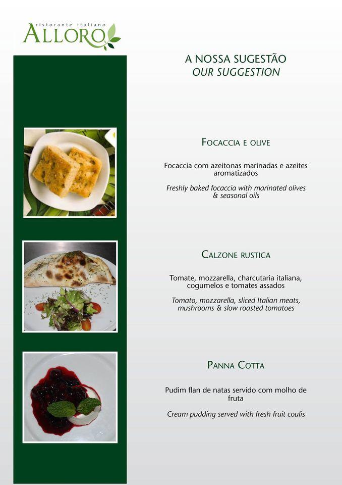 Menu at Restaurante ALLORO, Praia da Luz