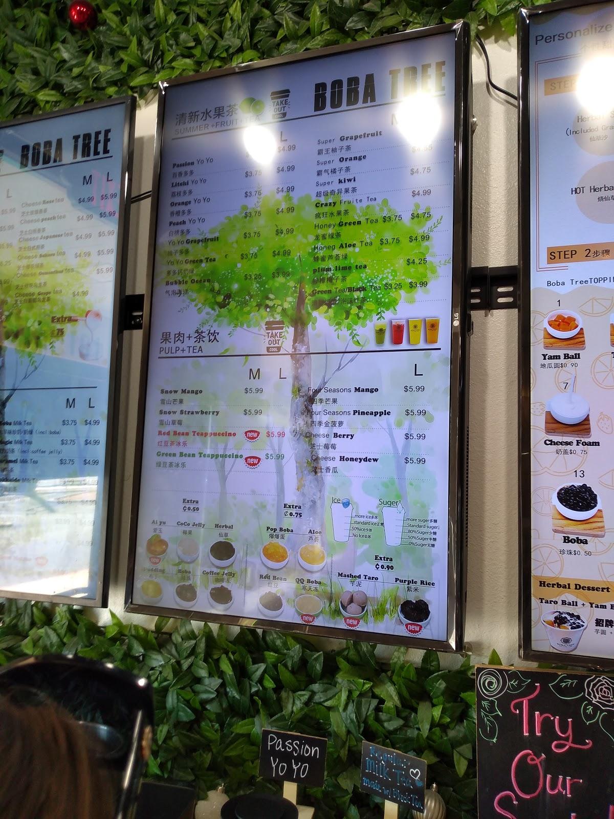 Menu at Boba Tree desserts, Mesa, S Dobson Rd