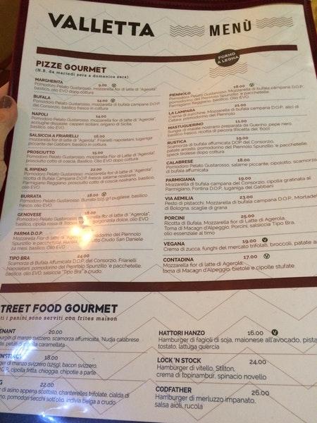 Menu da Grotto Valletta, Massagno, 1