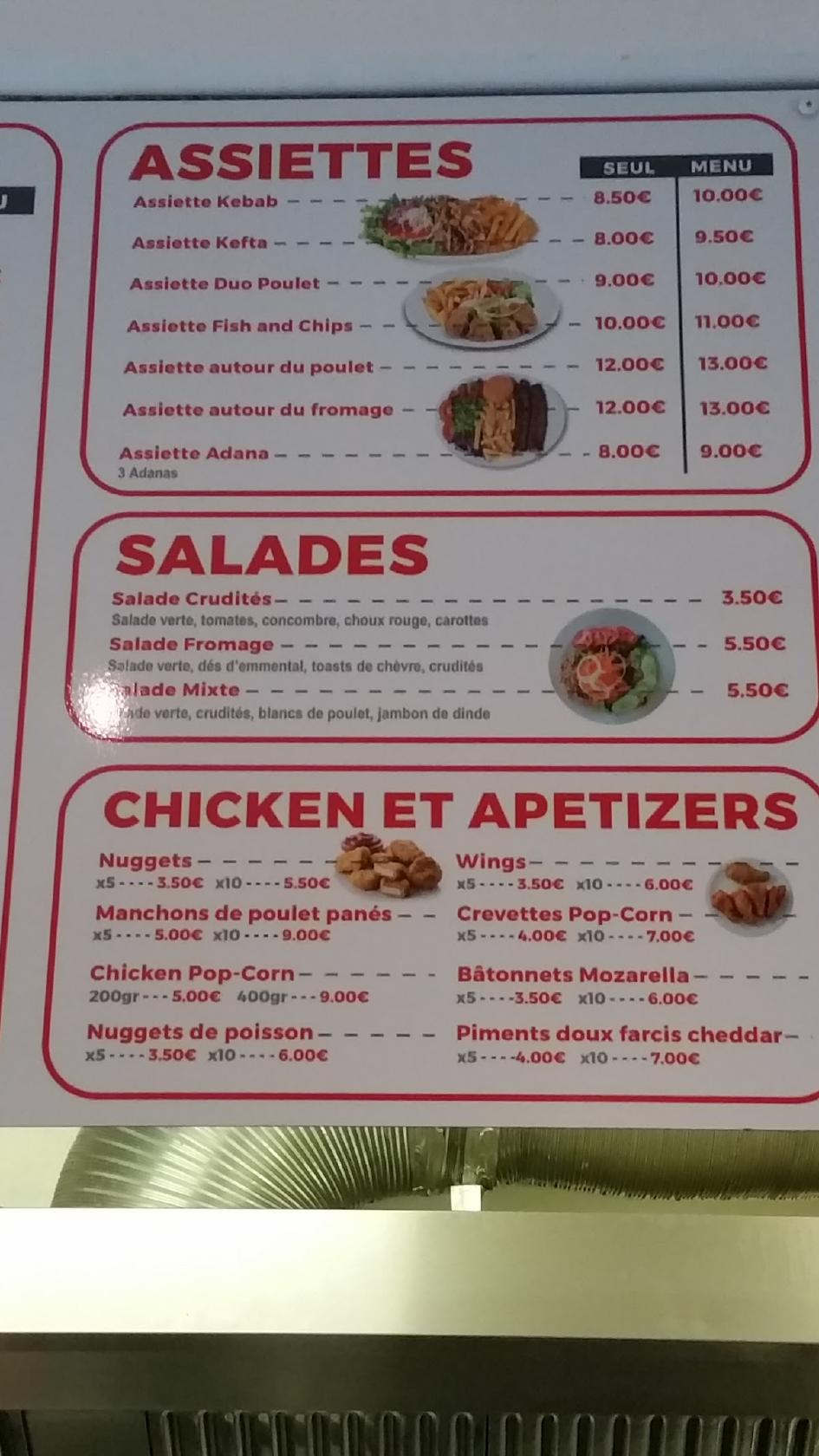 Menu au So Good restaurant, Rochefort