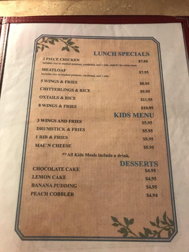 Menu at Angel's Soul food & BBQ, Sanford