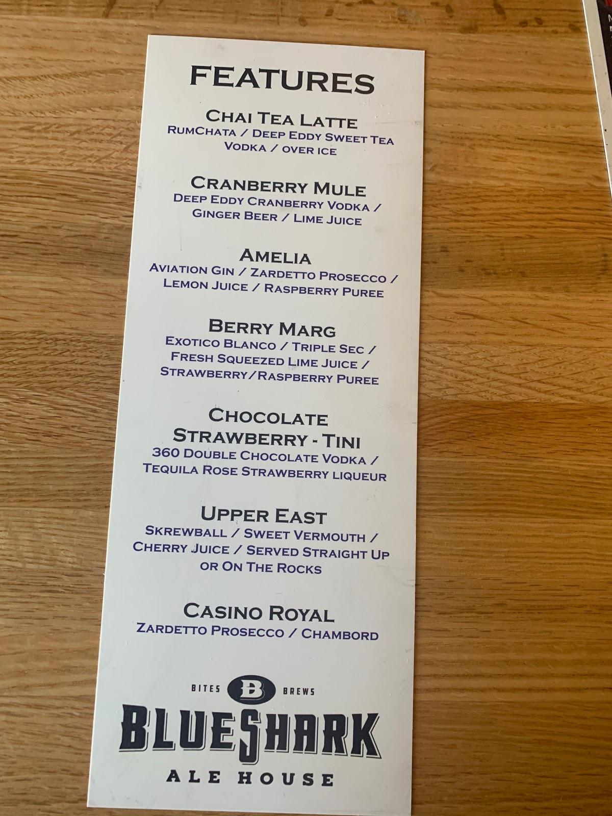 Menu at Blue Shark Ale House pub & bar, Urbandale