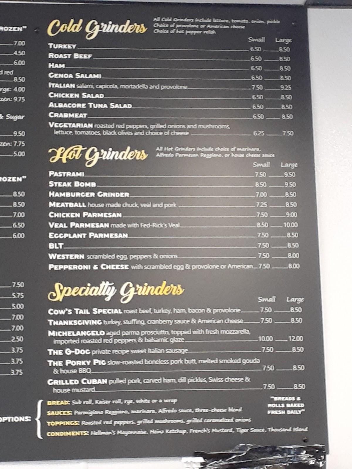 Menu at Cow's Tail Restaurant and Creamery, Burrillville