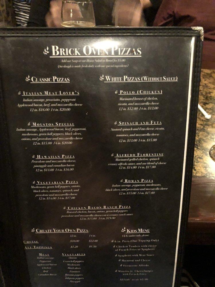 Menu at Moustos Pasta & Grill restaurant, Paris