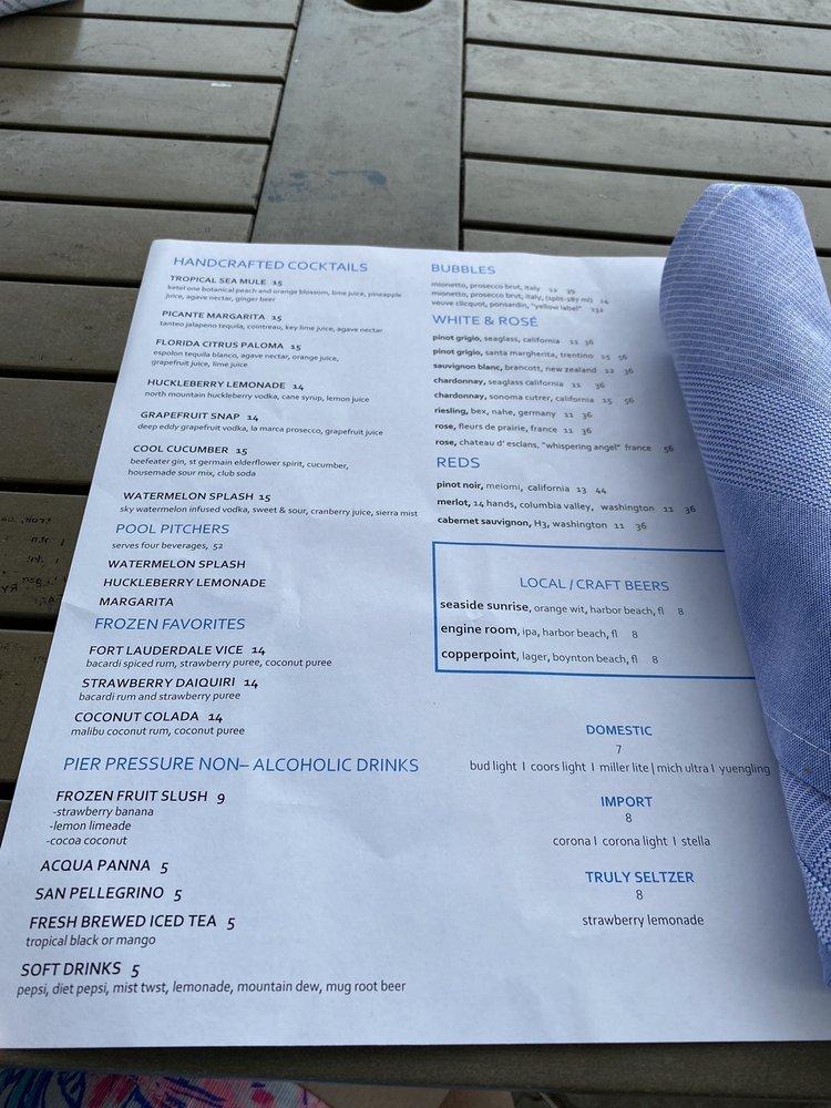 Menu at Sea Level Restaurant, Fort Lauderdale