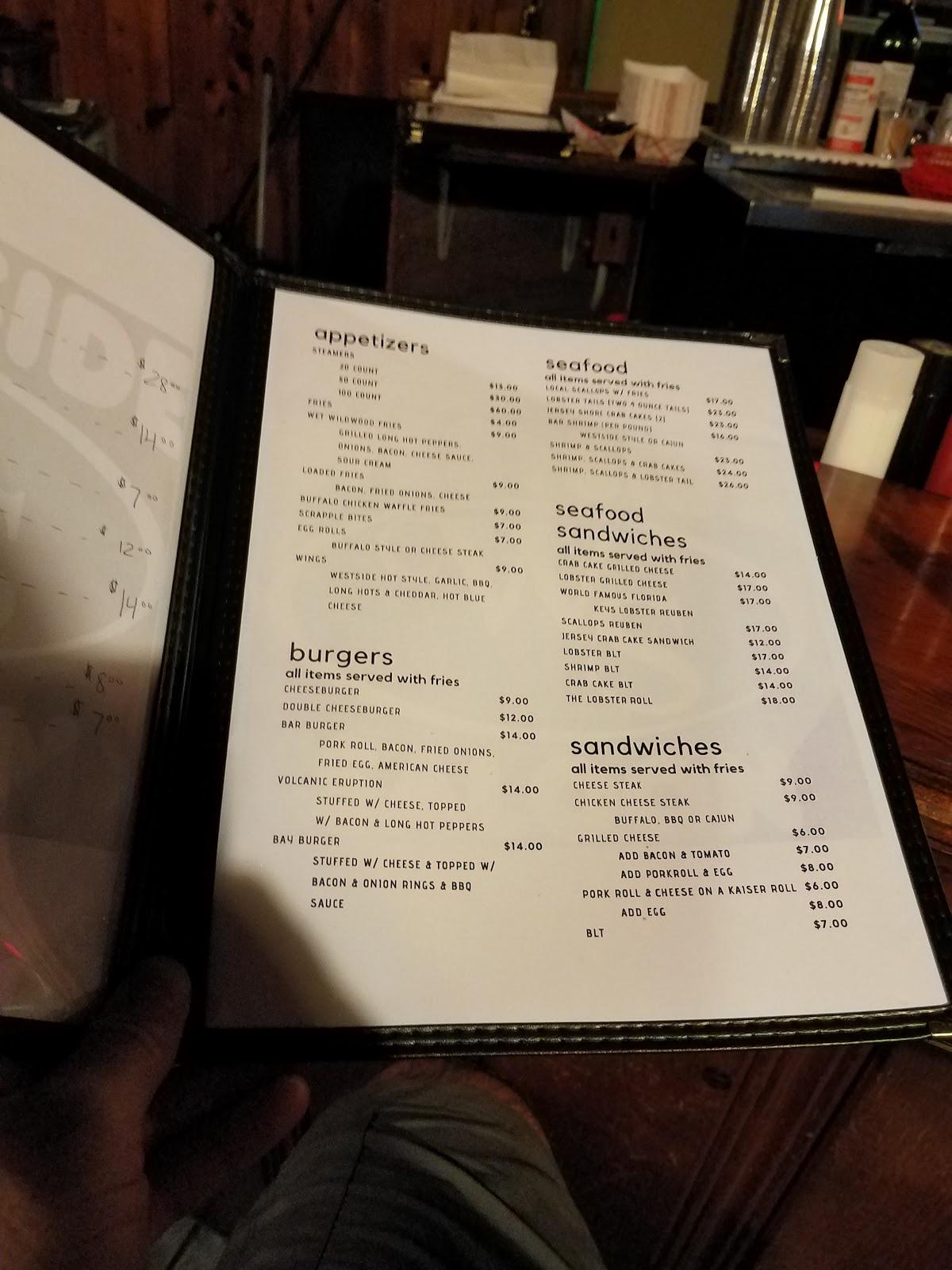 Menu at Westside Saloon pub & bar, West Wildwood